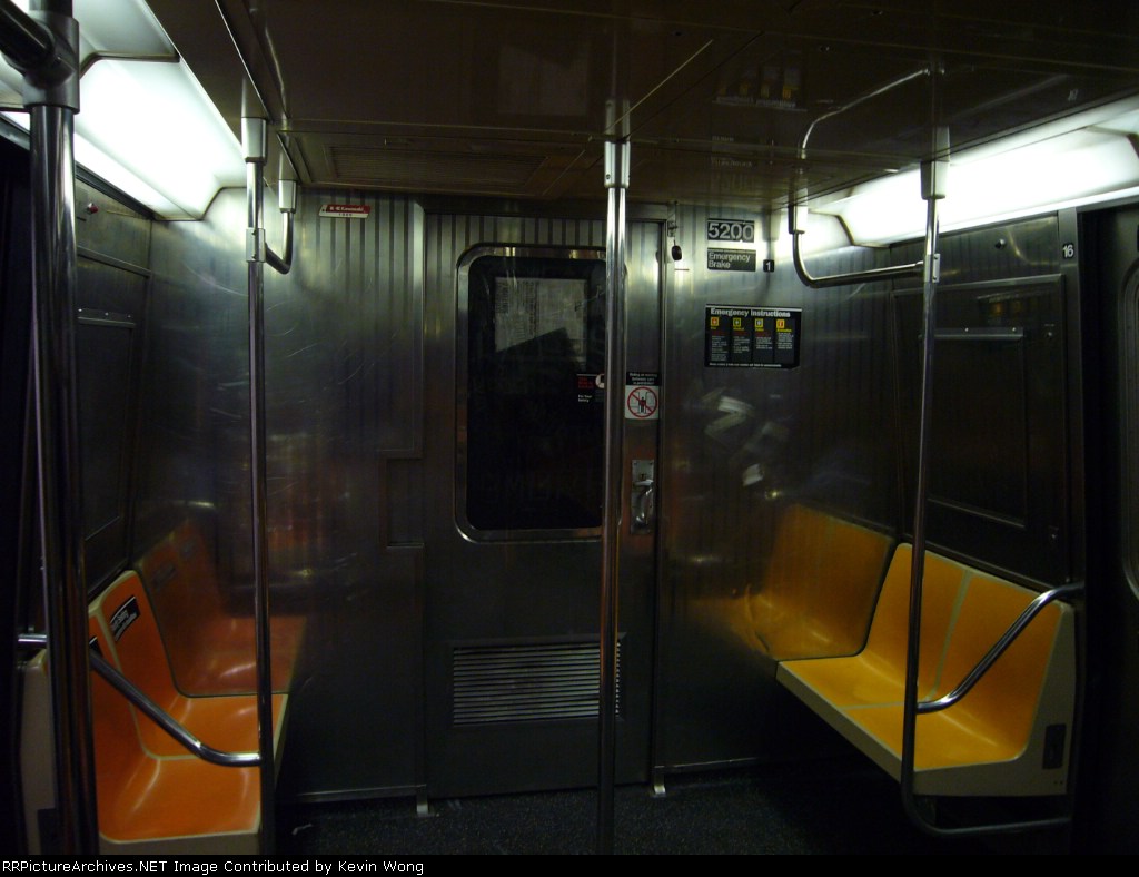Interior of R68A 5200, facing cab