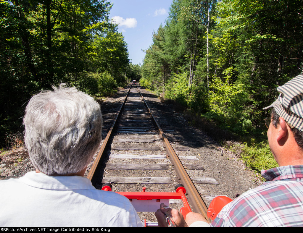 In-cab view of the track ahead