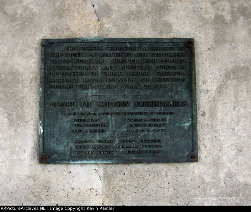 Parkside Ave bridge builder's plate