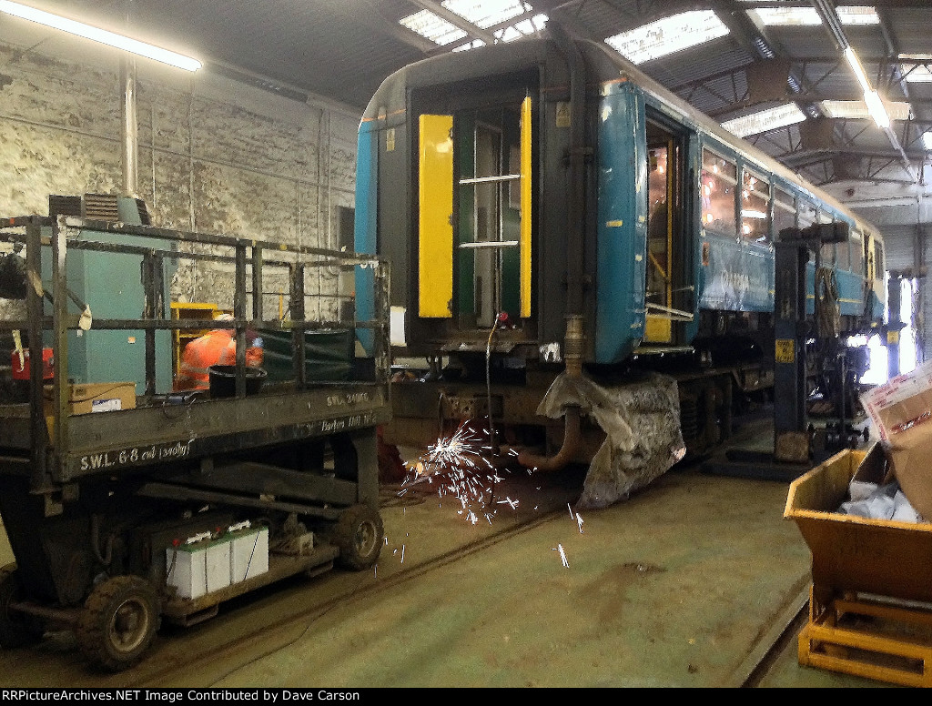 Class 142 diesel unit under heavy overhaul