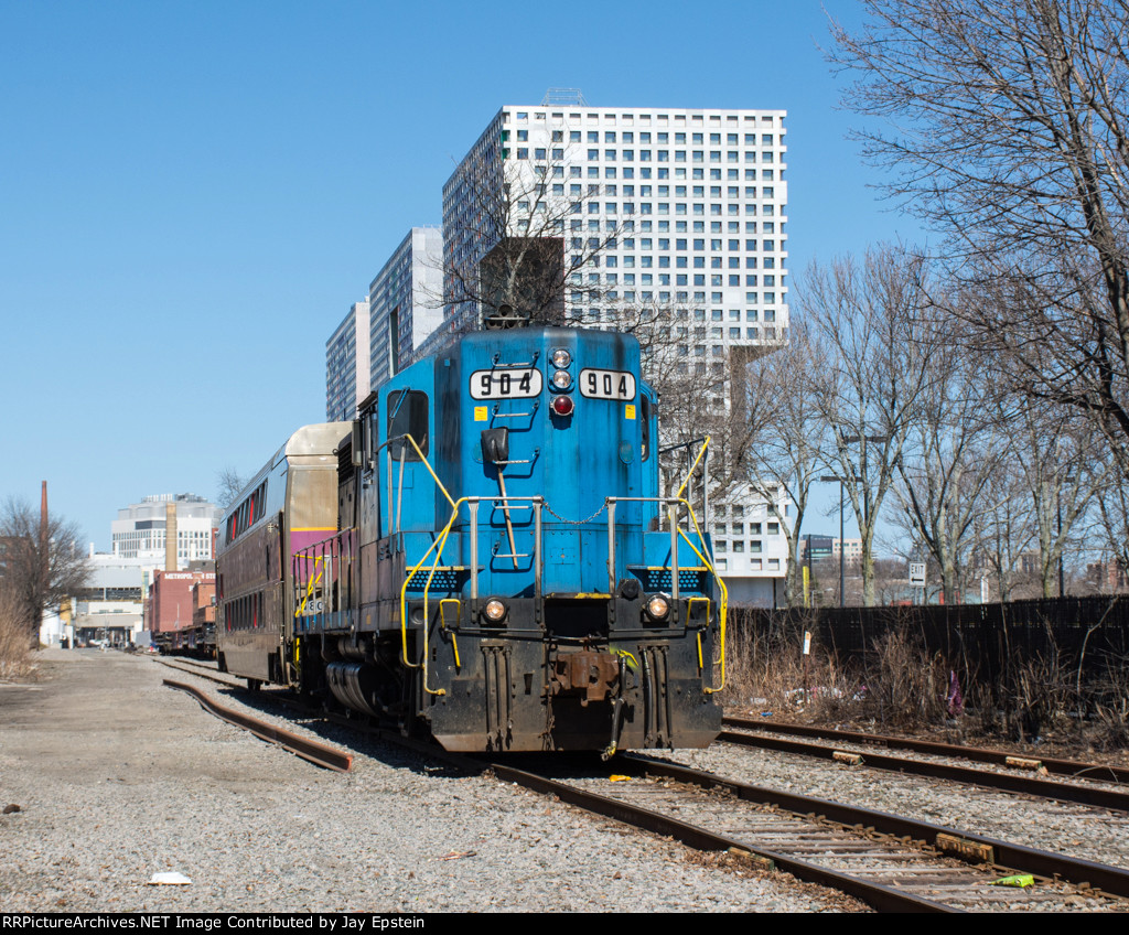 MBTA 904 lead's today Readville Switcher of just one car