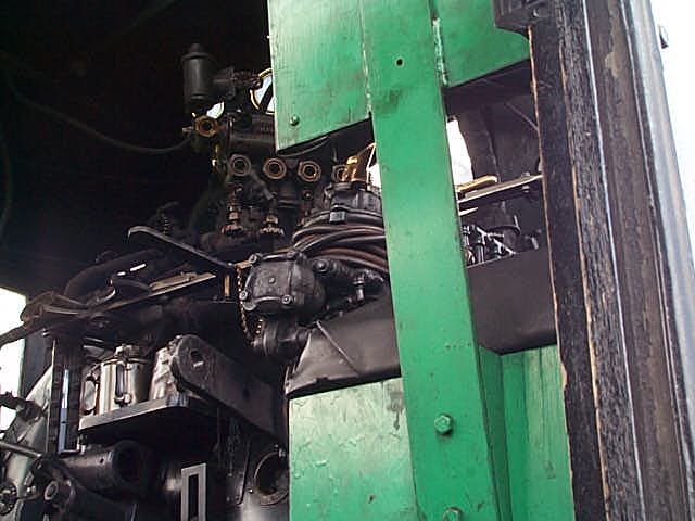 Inside cab of Shay #11