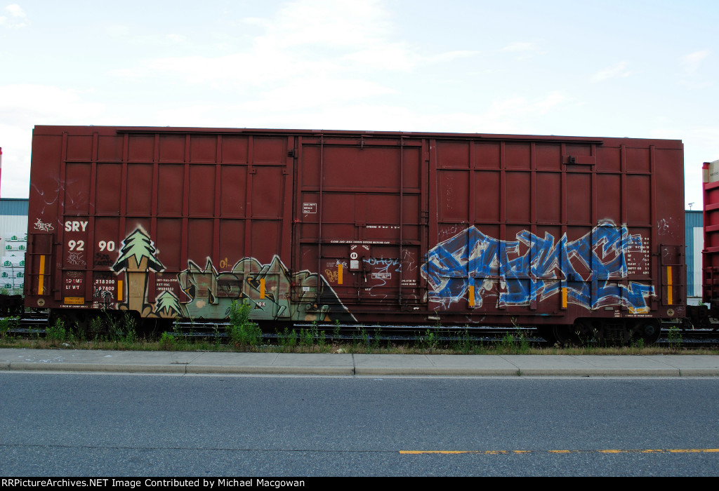 SRY 9290 50-6 ft Single Door Excess Height Boxcar (side A)