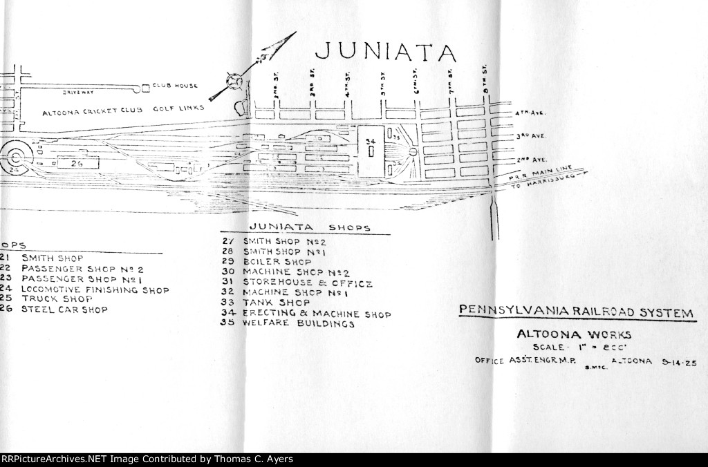 "Altoona Works," Map #3 of 3, 1925