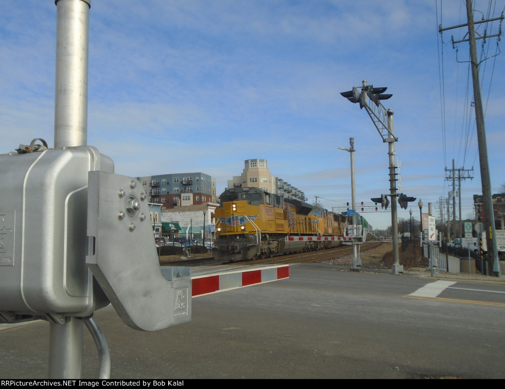 UP 9055 Westbound thru Wheaton with Helpers UP 4261 7771