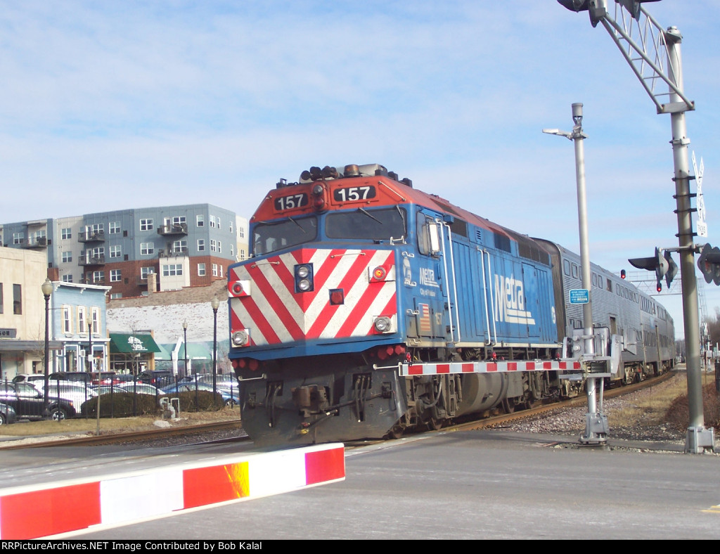 Metra 157 Pushing Eastbound thru Wheaton