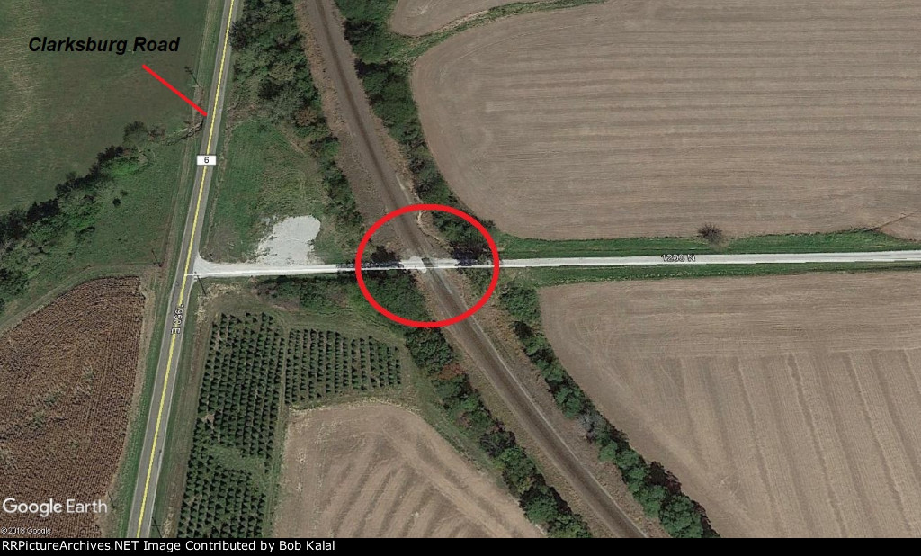 County Road 1200 North crossing