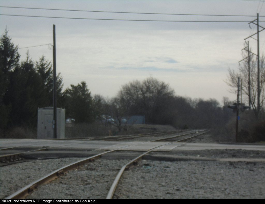 looking south at the storage yard & spur to a couple other industries