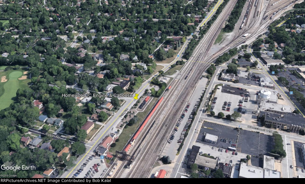 Homewood IC Engine 8408 Caboose 9426 & Homewood Station Aerial