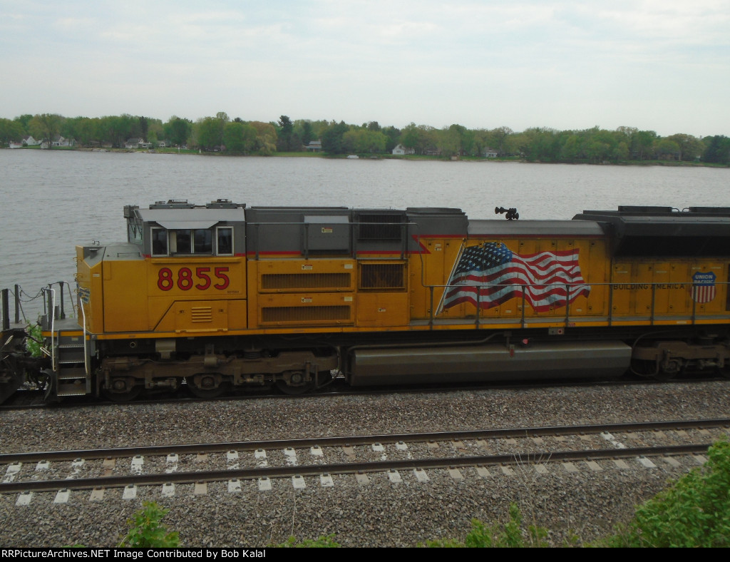 UP 6637 UP 8855 with UP 8557 UP 5982 bringing up the rear