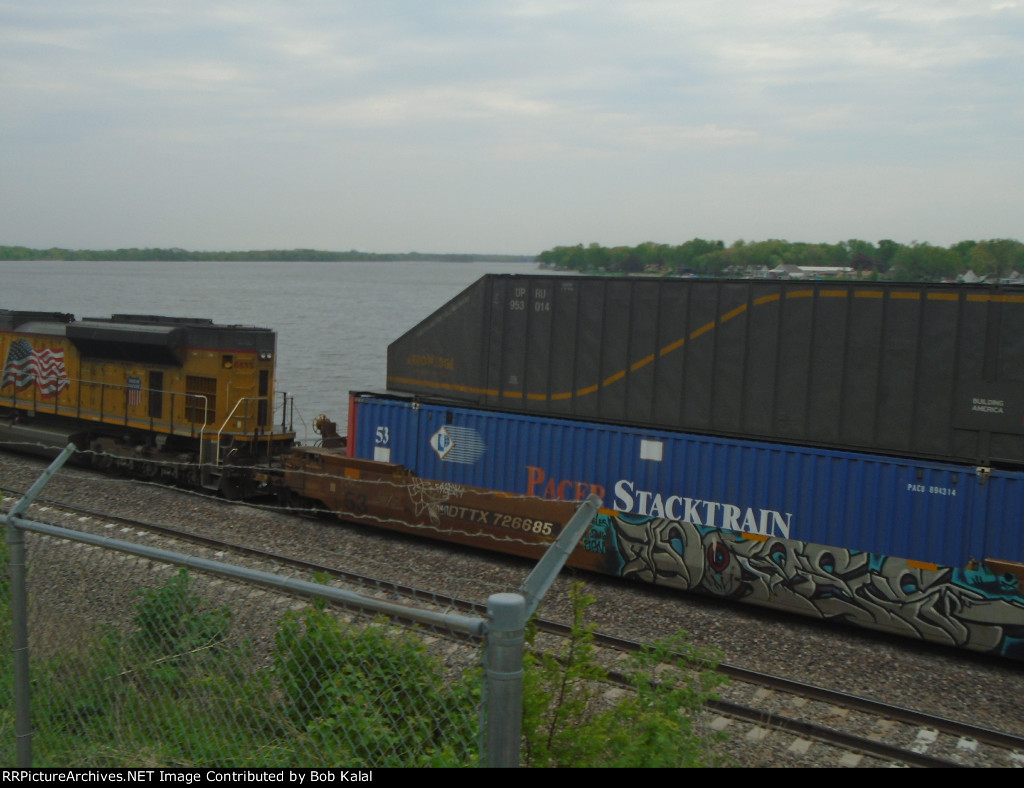 UP 6637 UP 8855 with UP 8557 UP 5982 bringing up the rear