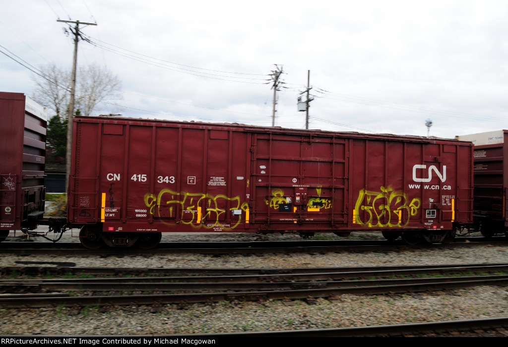 CN 415343 50-6 ft Single Door Boxcar (side A)