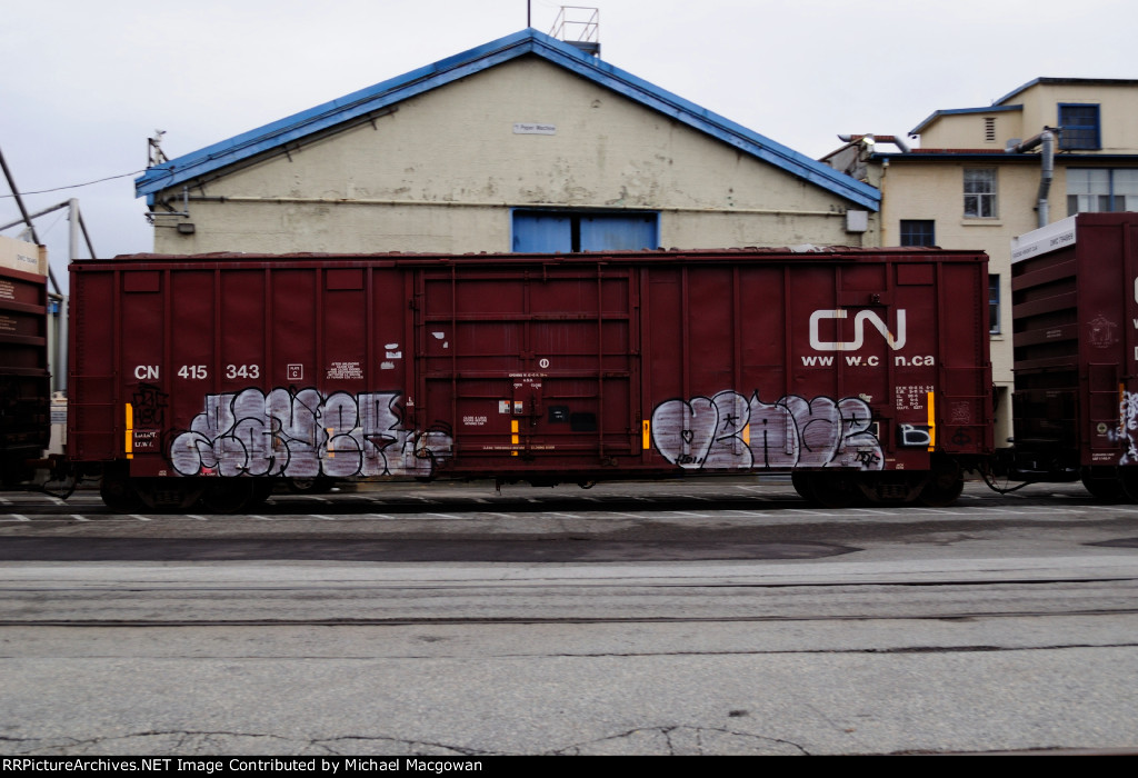 CN 415343 50-6 ft Single Door Boxcar (side B)