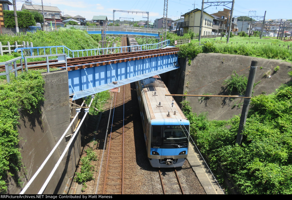 Odakyu set passing under the Sotetsu line
