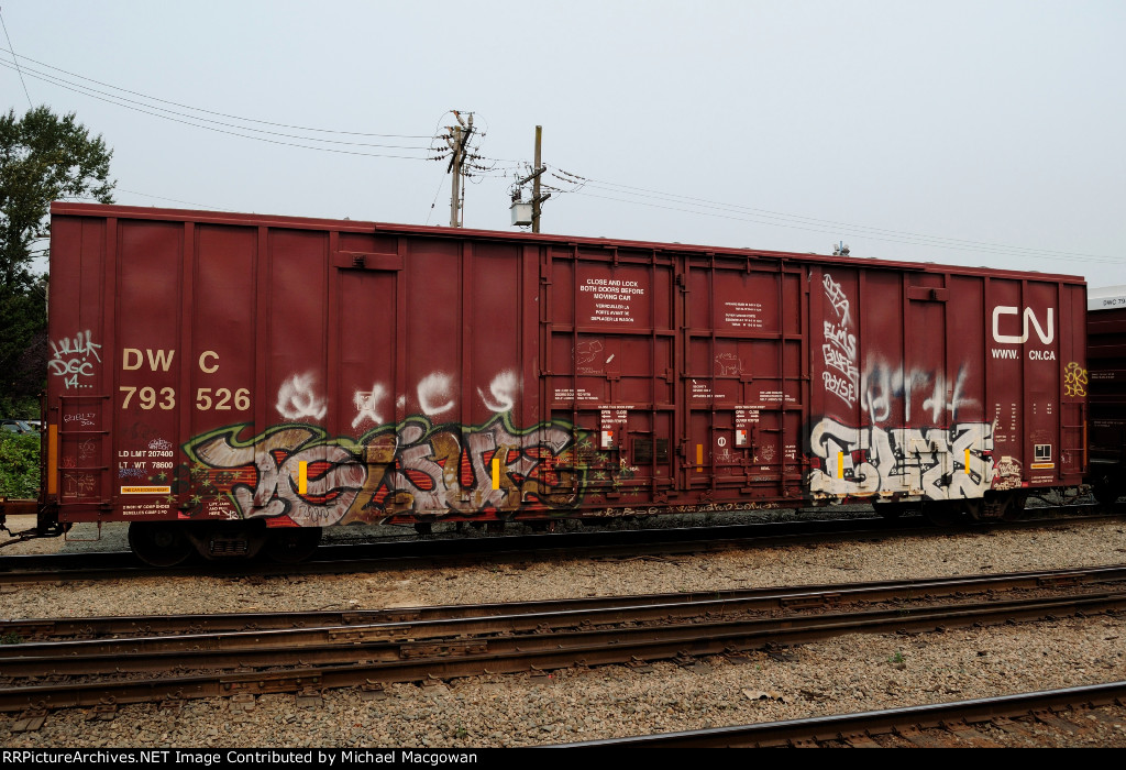 DWC 793526 60-9 ft Double Door Excess Height Boxcar CN RAIL (side A)