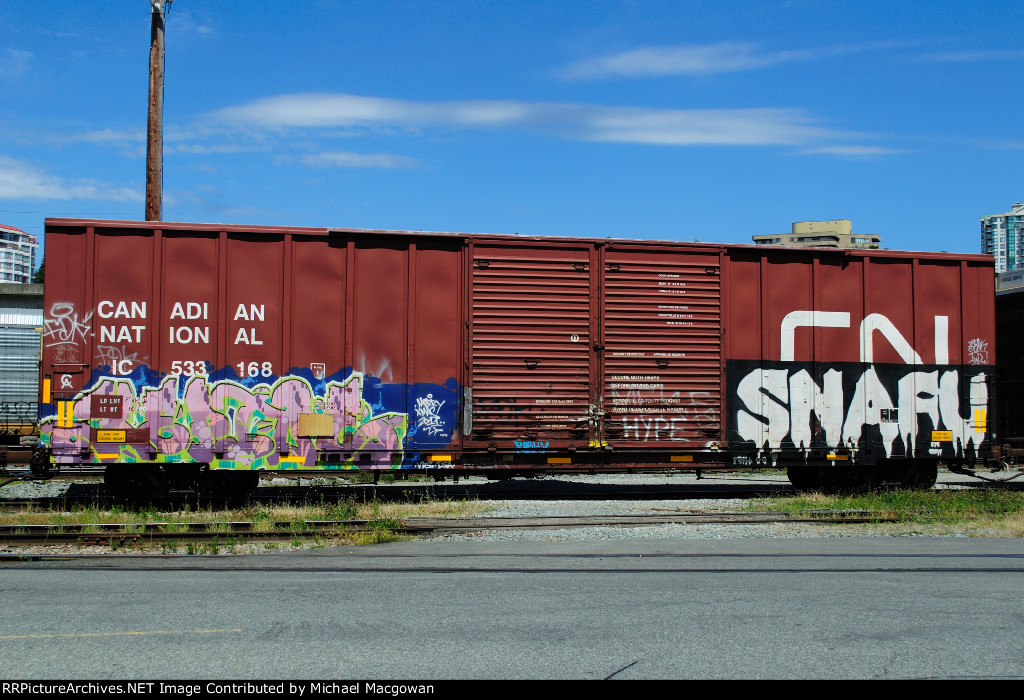 IC 533168 60-9 ft Double Door Excess Height Boxcar CN RAIL (side A)