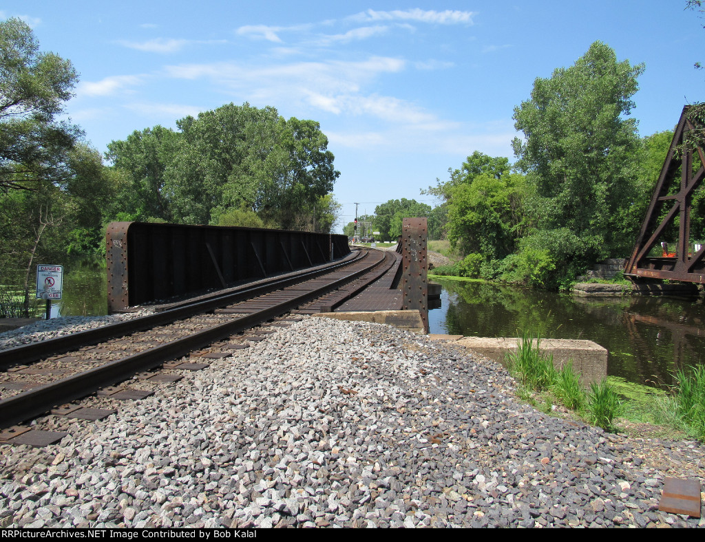 Wisconsin Central Railroad bridge looking north over Fond Du Lac River
