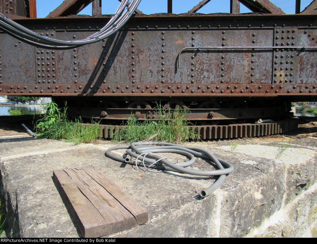 Wisconsin Central Railroad spur to Expera. Railroad bridge arossing the ...