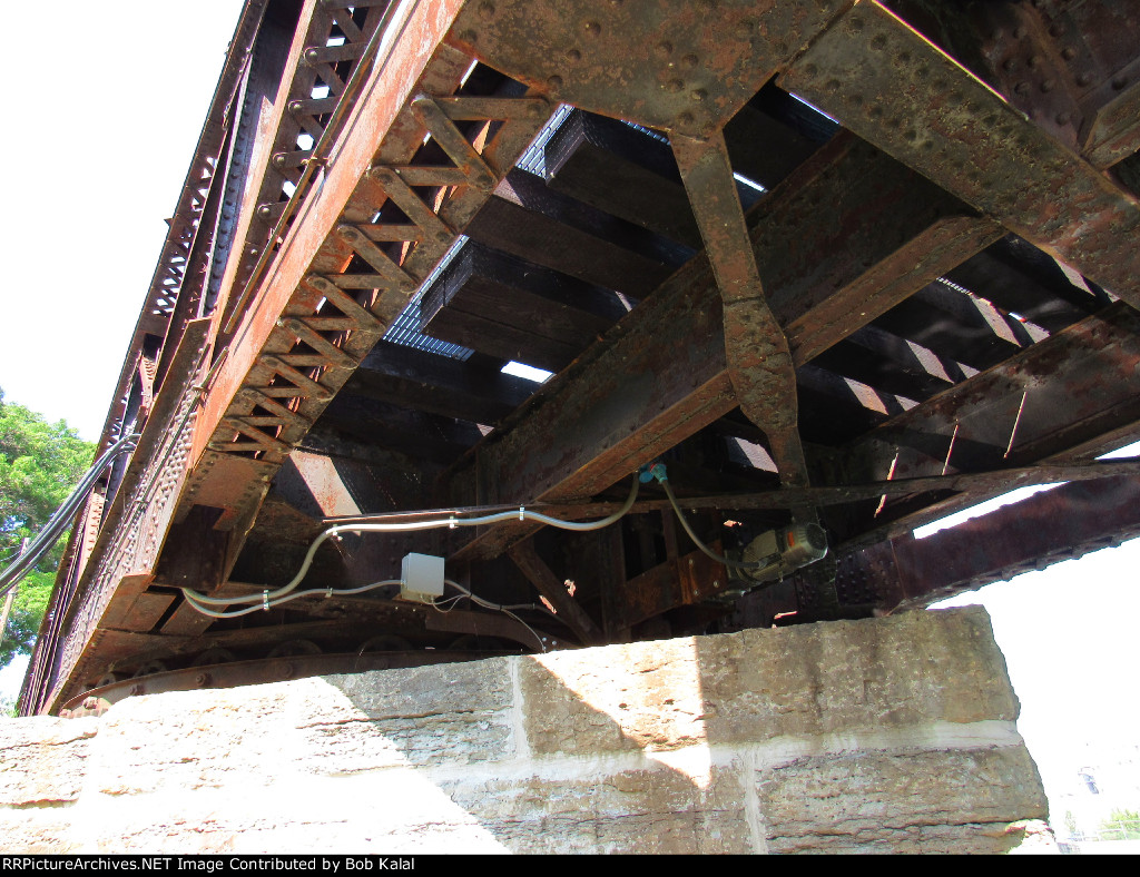 Wisconsin Central Railroad spur to Expera. Railroad bridge crossing the ...