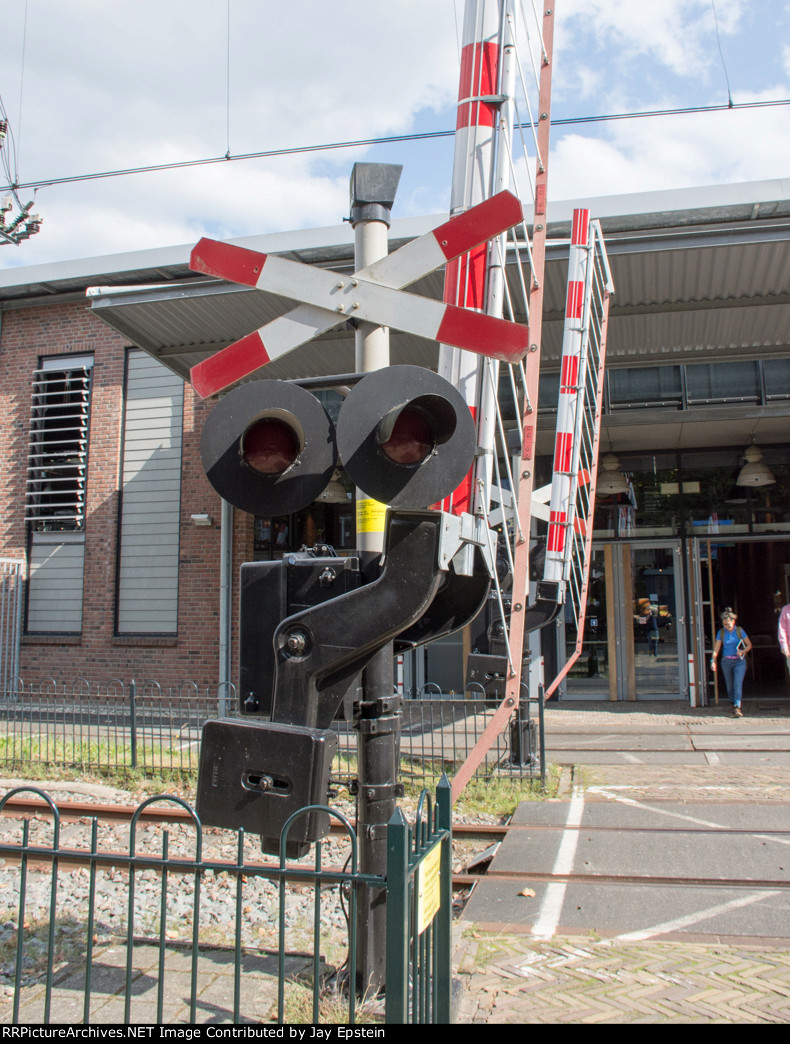 Typical Dutch crossing gate and lights