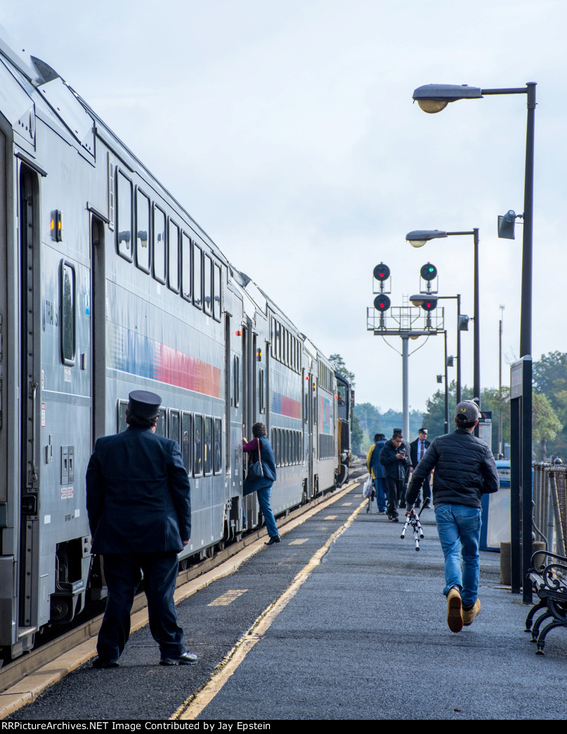 Boarding the train at Bound Brook