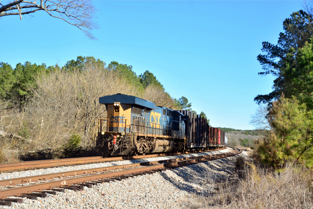 F760 meeting W train Herog ballast train