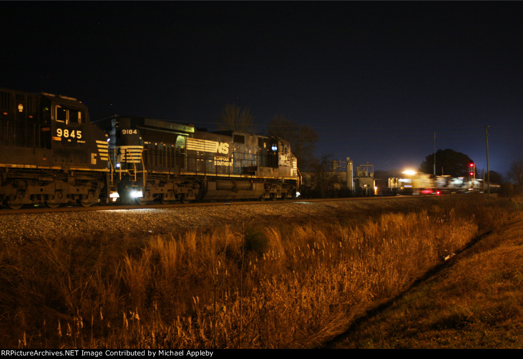 NS 9184, 9845 and 9240 wait to go south.