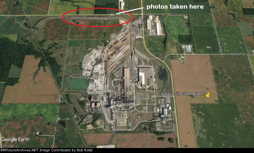 Crawfordsville, IN, Nucor Steel Plant Yard along Cnty Rd. E 350 N. Aerial