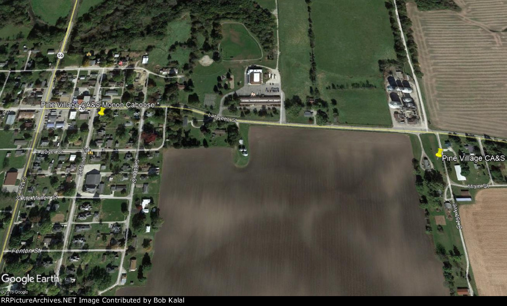 Pine Village Caboose Station Aerial