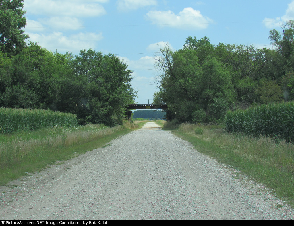 UP Railroad Bridge on Cameron Lane looking East