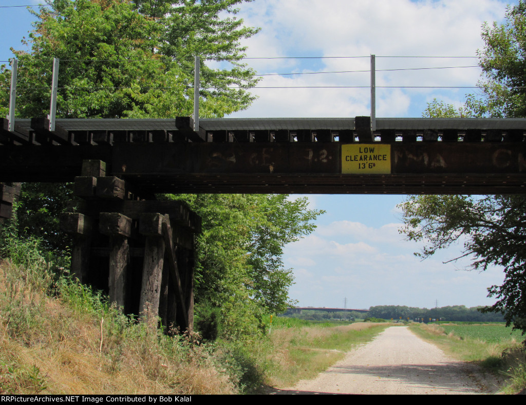 UP Railroad Bridge on Cameron Lane looking East