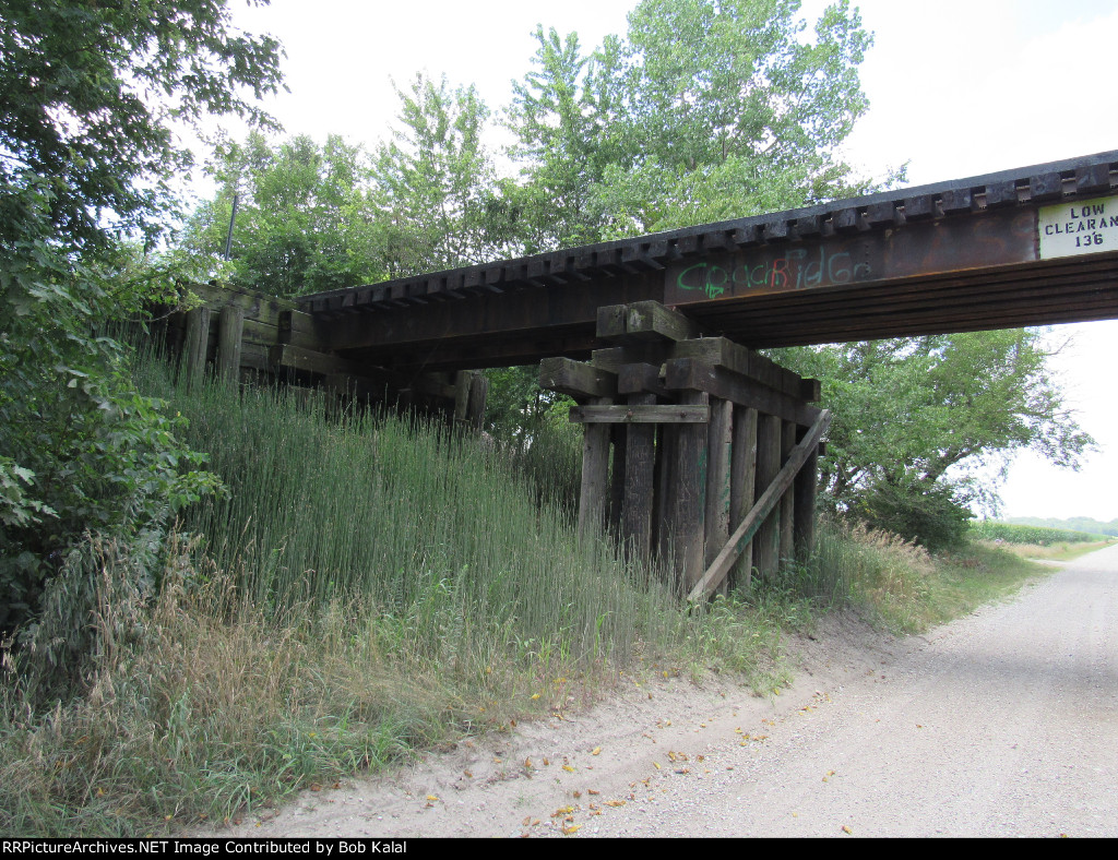UP Railroad Bridge on Cameron Lane looking West