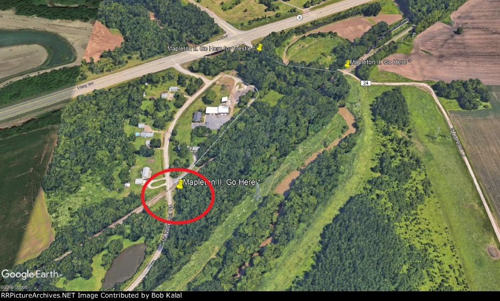 Mapleton Il, Wheeler Rd. Keokuk Junction Railway Crossing Aerial