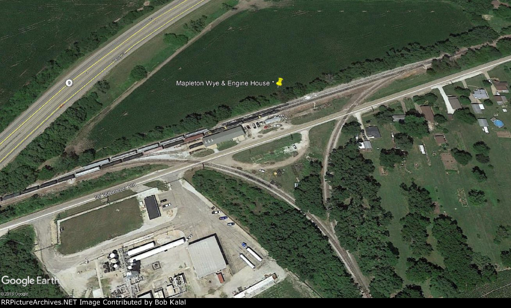 Mapleton Il. Keokuk Junction Railway Wye & Engine House Aerial