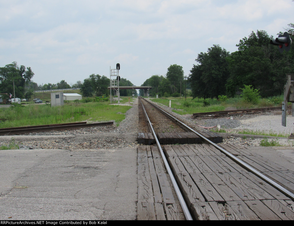 Looking Northeast at IC Track from Perkins St. Crossing