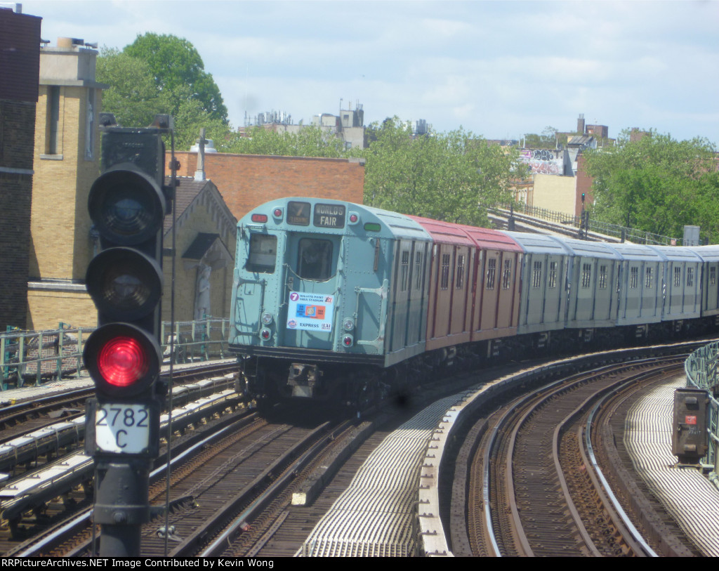 World's Fair Single Unit R33 9306 on World's Fair anniversary special ...