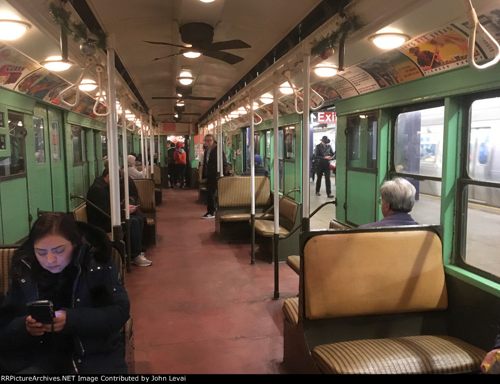 Interior of one of the Vintage Subway Cars