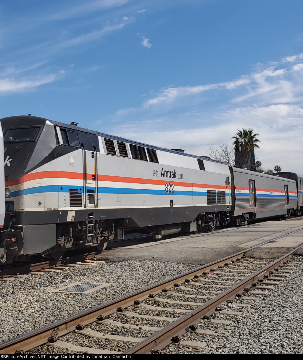 AMTK 822 trailing on a 8 Hr late Sunset Limited #1