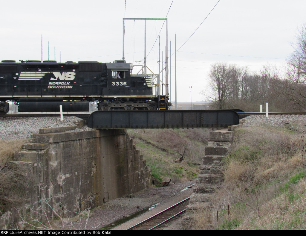 NS 3336 Local Westbound towards Sidney over UP Track