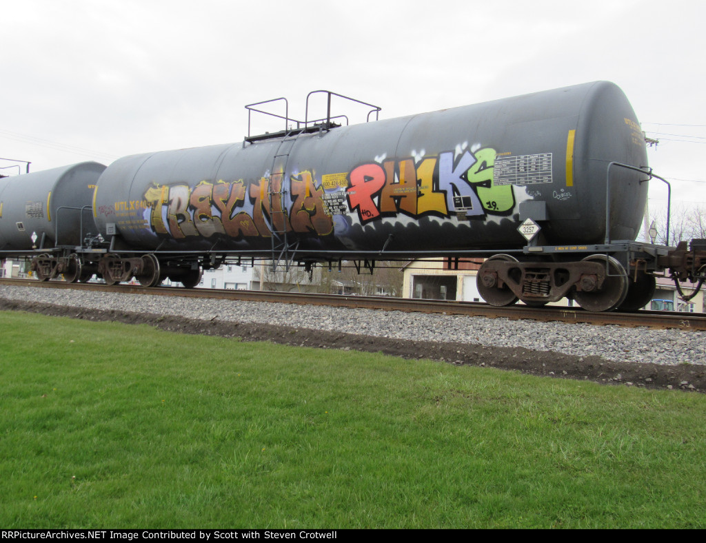 A colorful tank car