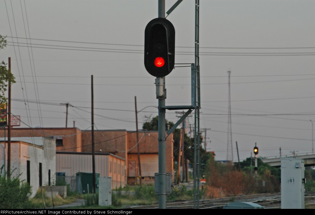 CTC signals south of Tower 55 at sunset