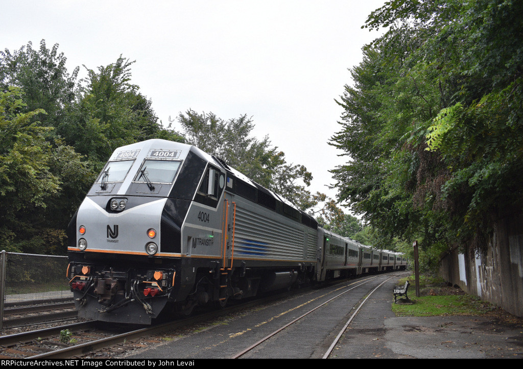 NJT Train # 1120 departing Kingsland Station with a PL42 pushing