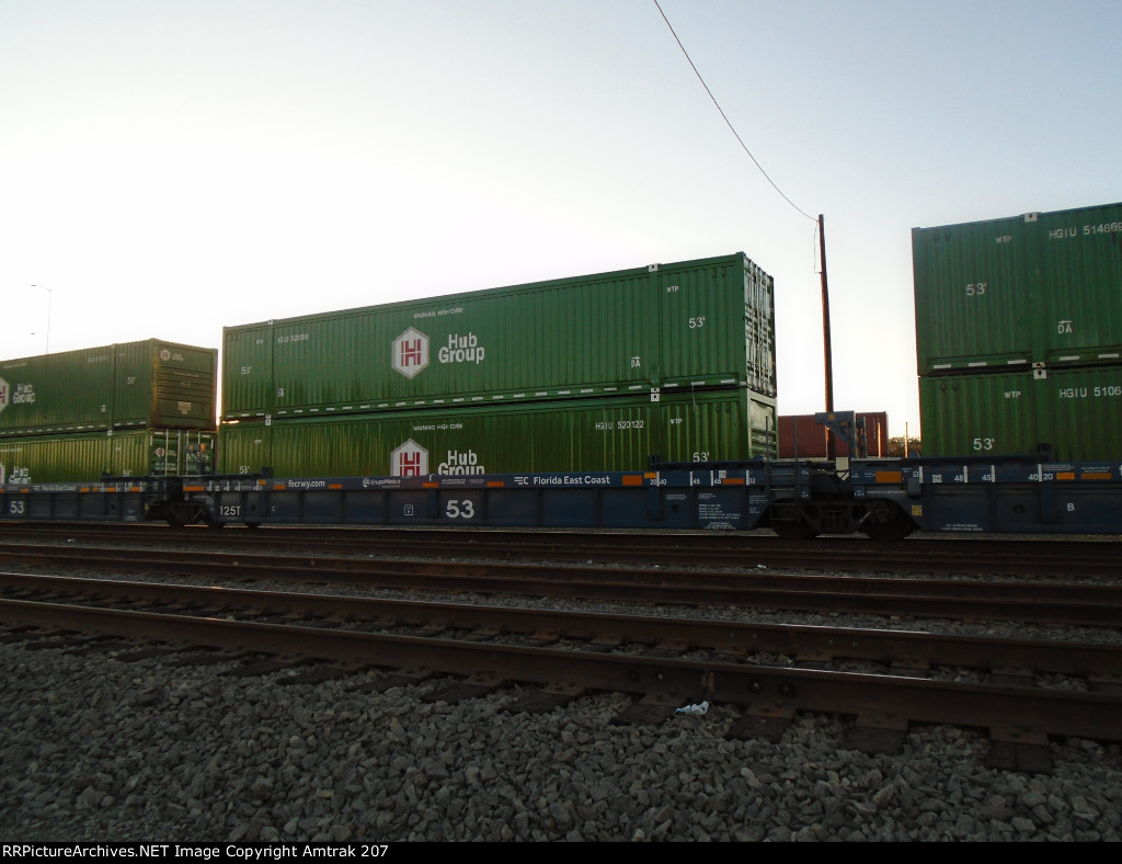 Two Hub Group Containers #520359 and #520122 Passes Dolores Yard