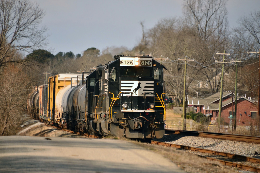 P86 in the siding waiting to run around his train because 237 lawed a ...