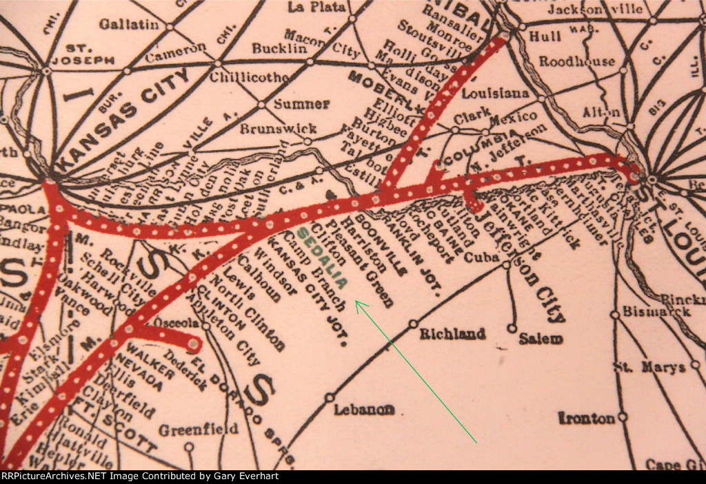 M-K-T Depot/Station Stop Map