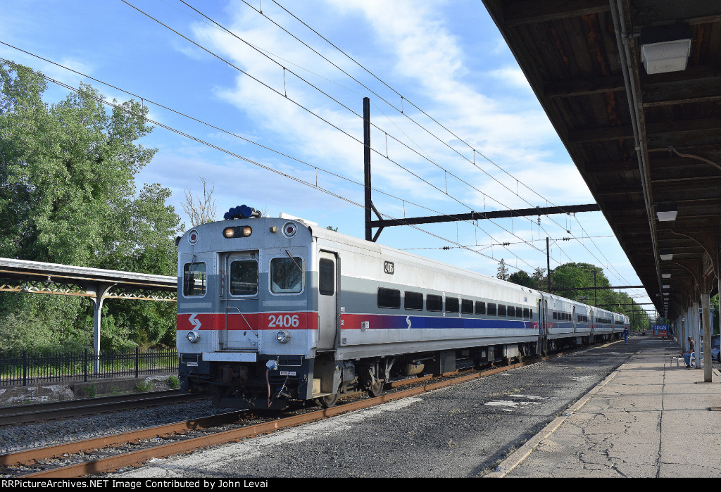 Septa Train # 6336 departing W. Trenton Station behind Comet Cab Car # 2406