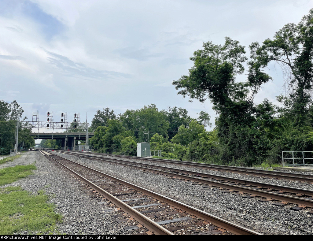 Looking up the CSX Capitol Sub from the St. Denis MARC Station