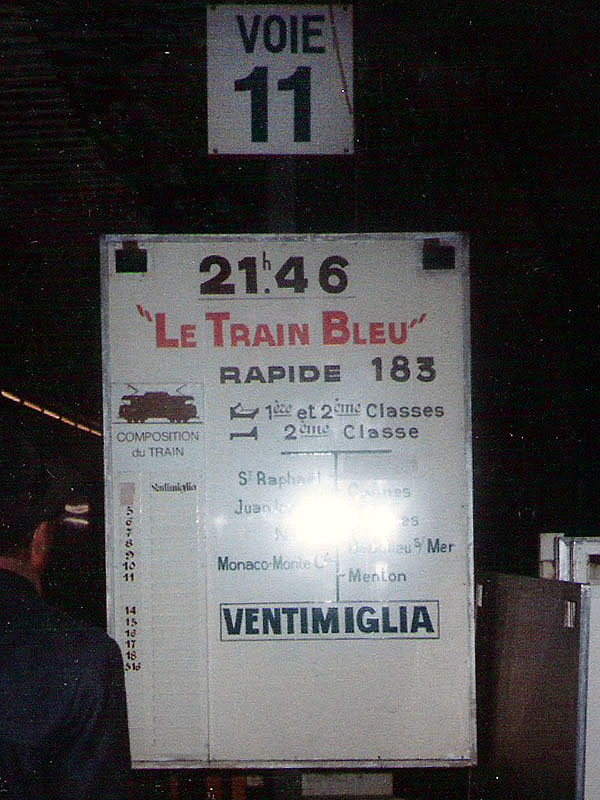 Le Tren Bleu - Premier Overnite Train to the French Riviera