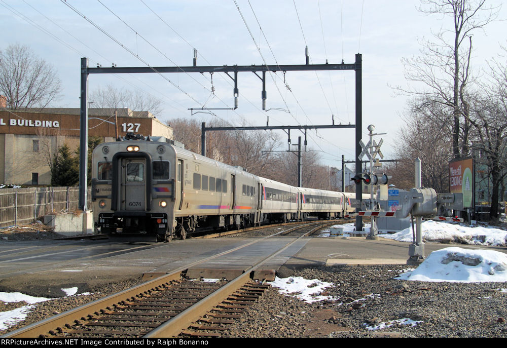 Westbound Comet V coach 6074 leads a westbound off the Montclair ...
