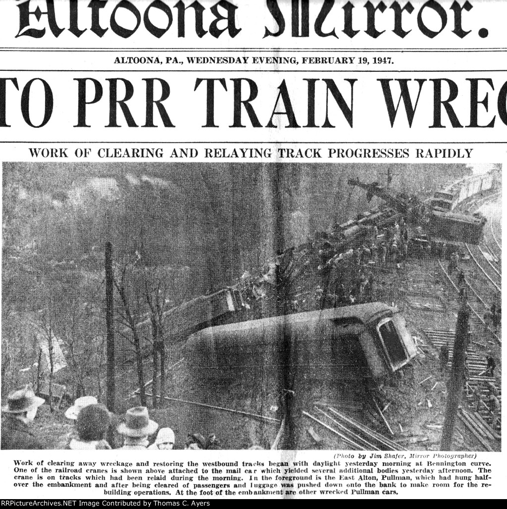 PRR "Red Arrow" Wreck, Overview, #2 of 3, 1947